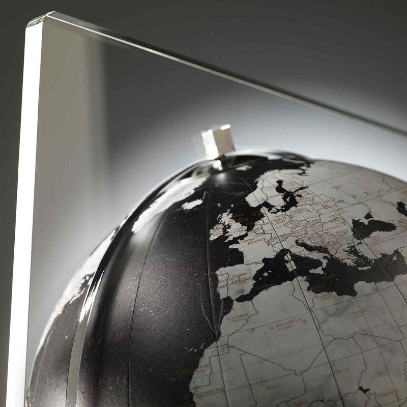 Design Desk Globe on Acrylic Crystal frame Aria Black | Zoffoli
